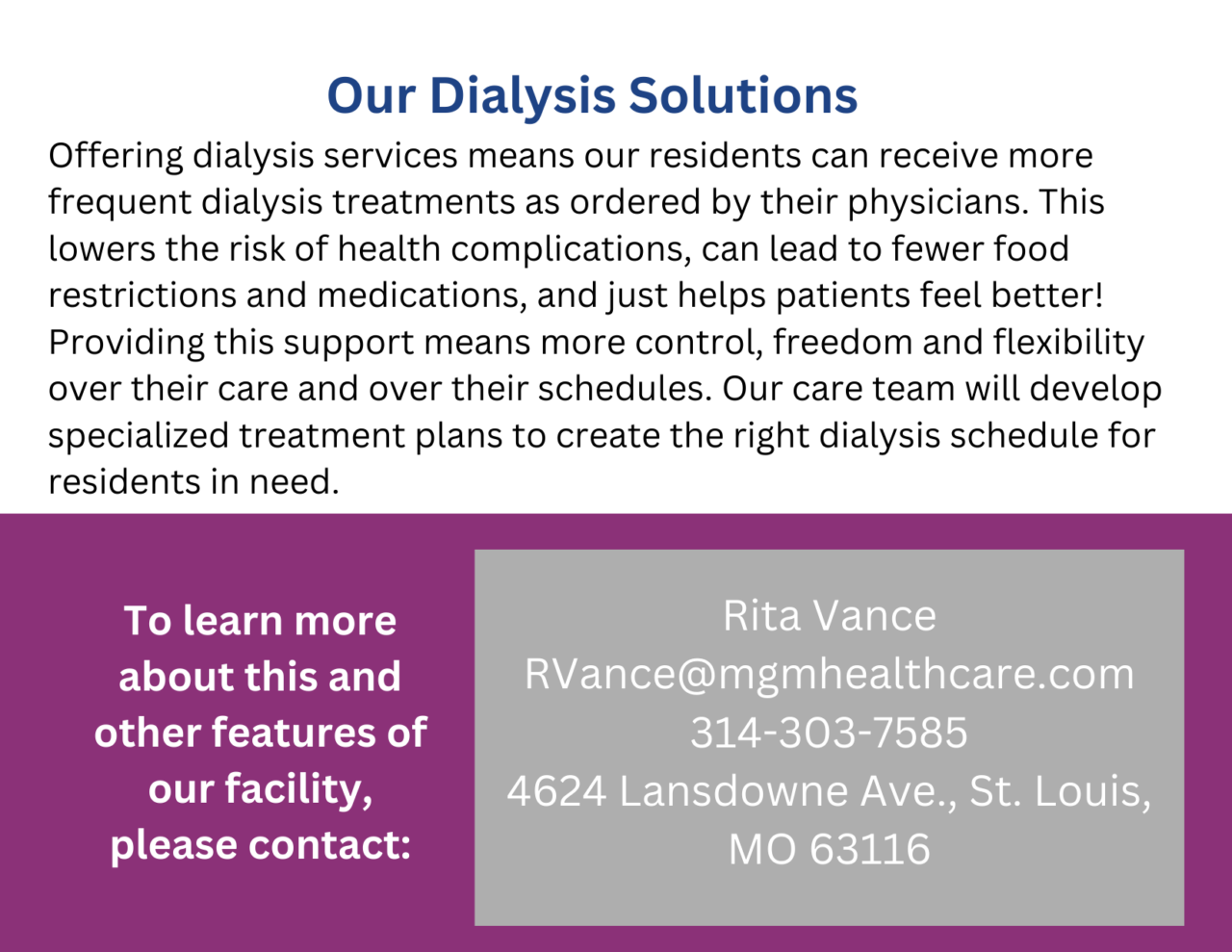 MGM Healthcare Sales and Recruiting Marketing Materials